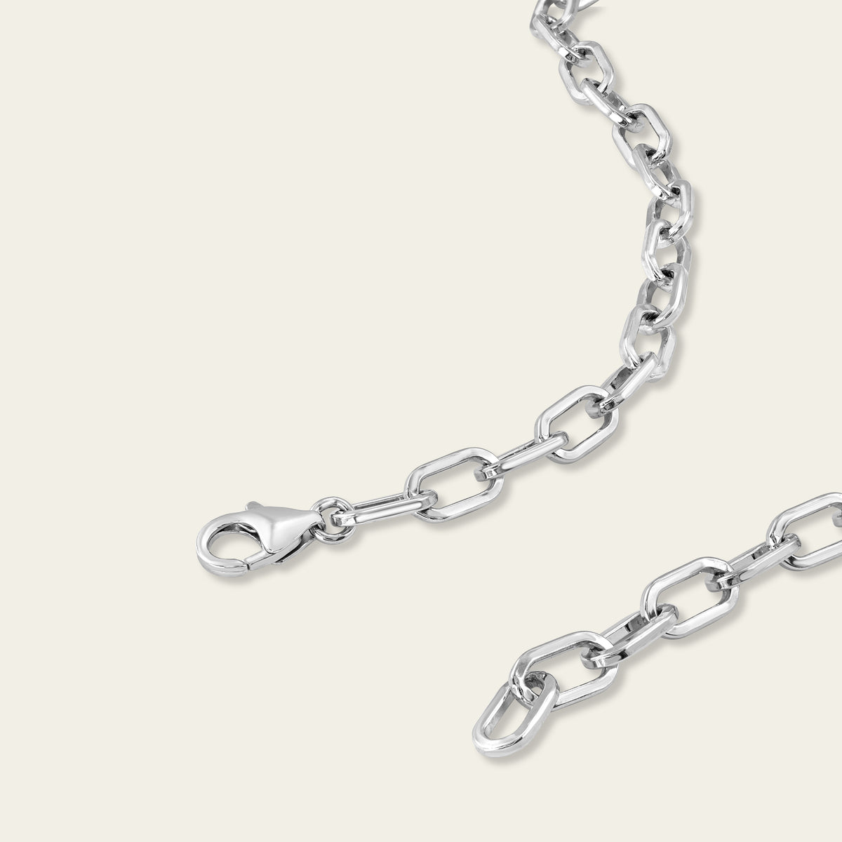 Silver Square Link Necklace – Cut + Clarity