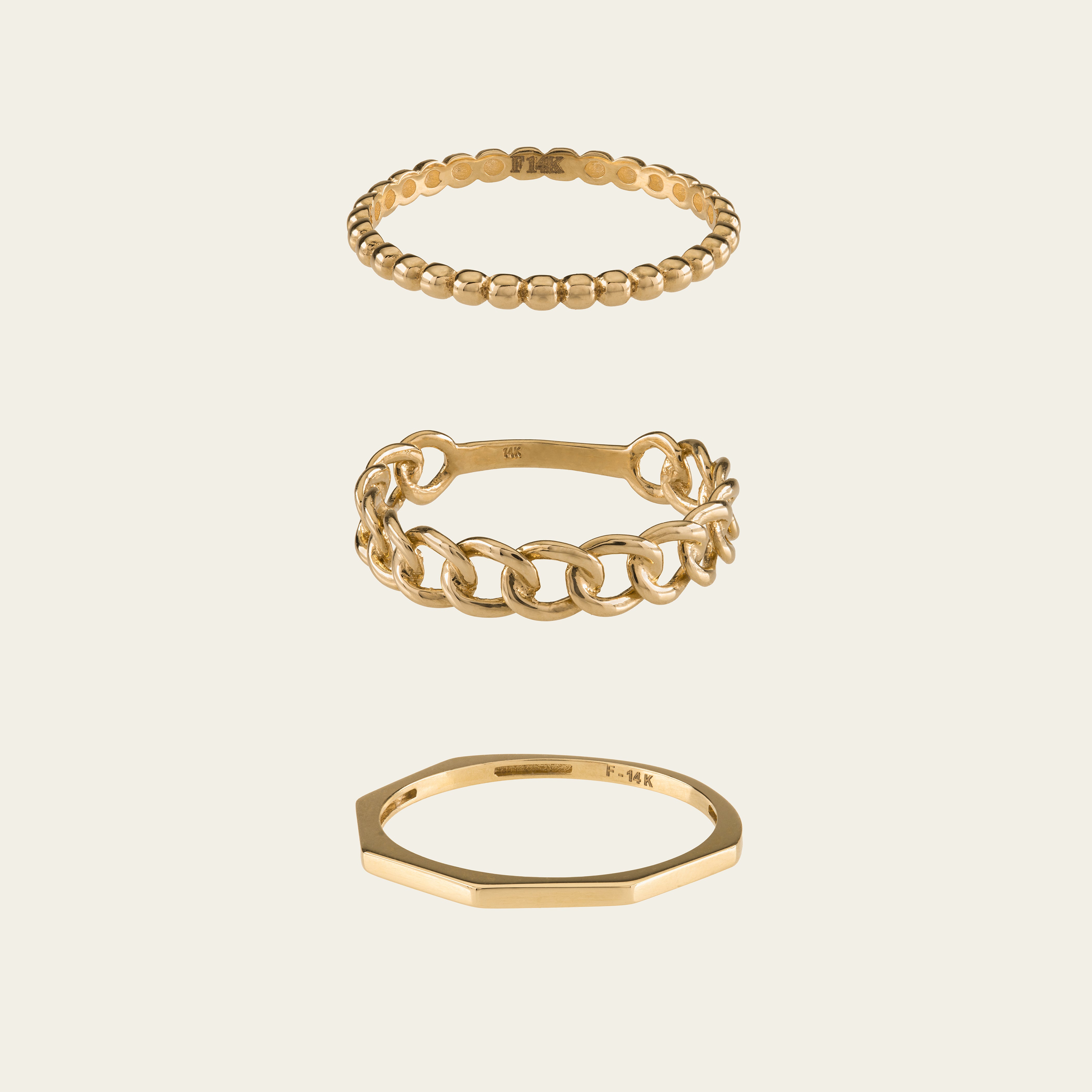 Gold Ring Stack | Unique Handmade Jewelry – Cut + Clarity